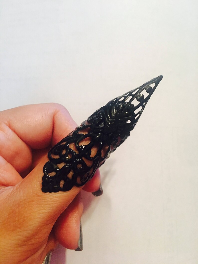 Black Iron Claw Ringnail Guard Nail Tipspike Ringfinger - Etsy