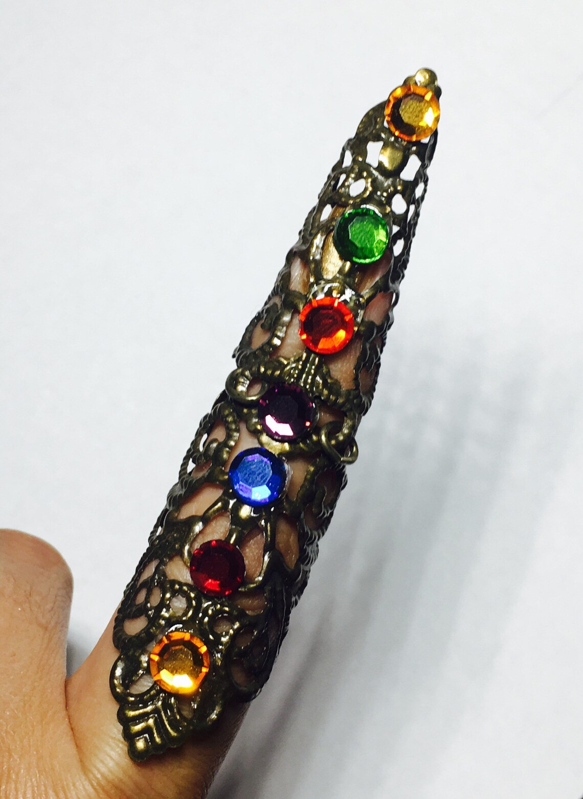 Crystal armor ringShield ringFull finger ringfull finger | Etsy