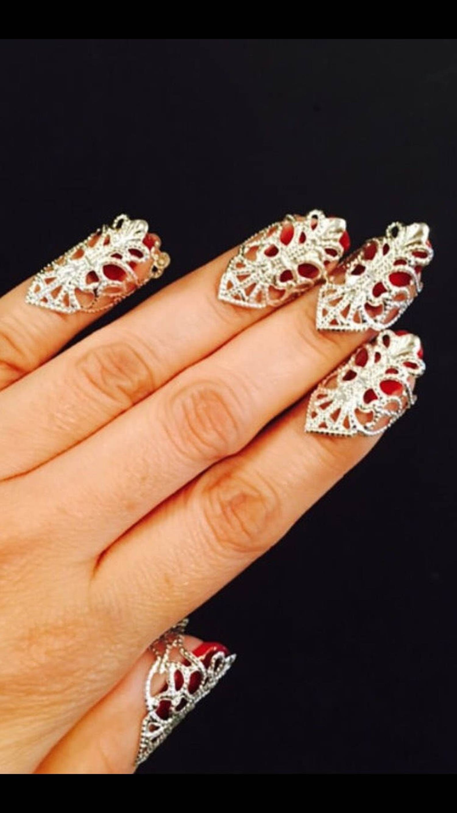 10 Pcs. Filigree Mini Claw Rings Nail Tipsfinger Tipsnail - Etsy