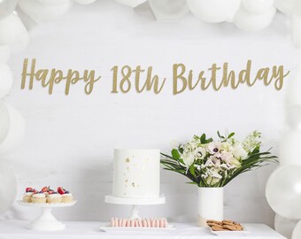 Happy 18th Birthday Banner Personalized 18th Birthday Party - Etsy