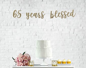 Happy 65th Birthday Banner | Etsy