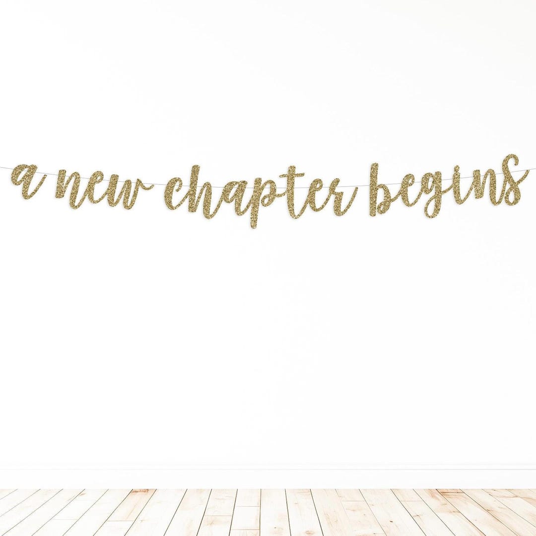 A New Chapter Begins Banner, Housewarming Party, Book Theme, Baby ...