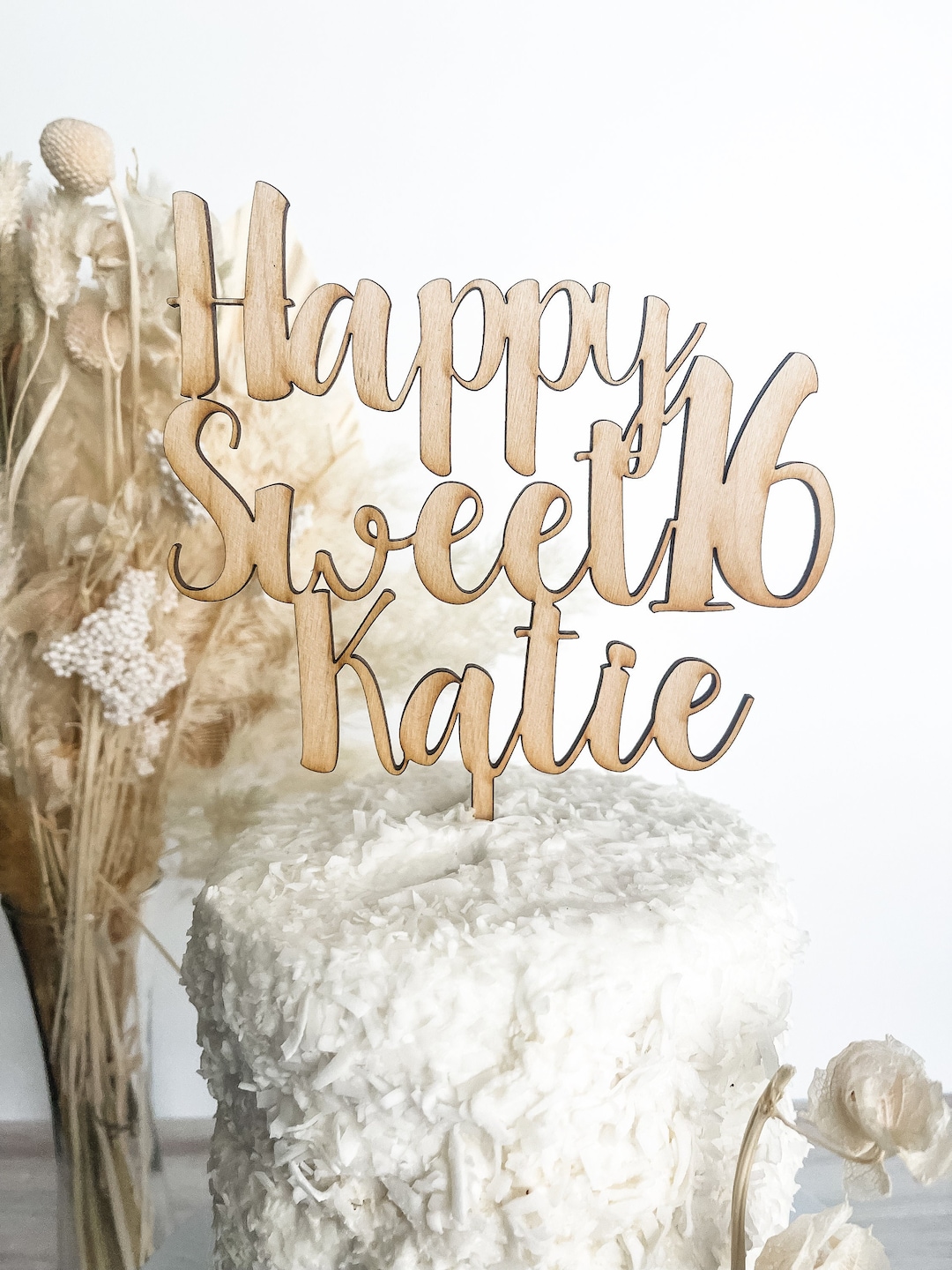 Sixteen Cake Topper, 16 Birthday Decorations, 16th Birthday Decor ...