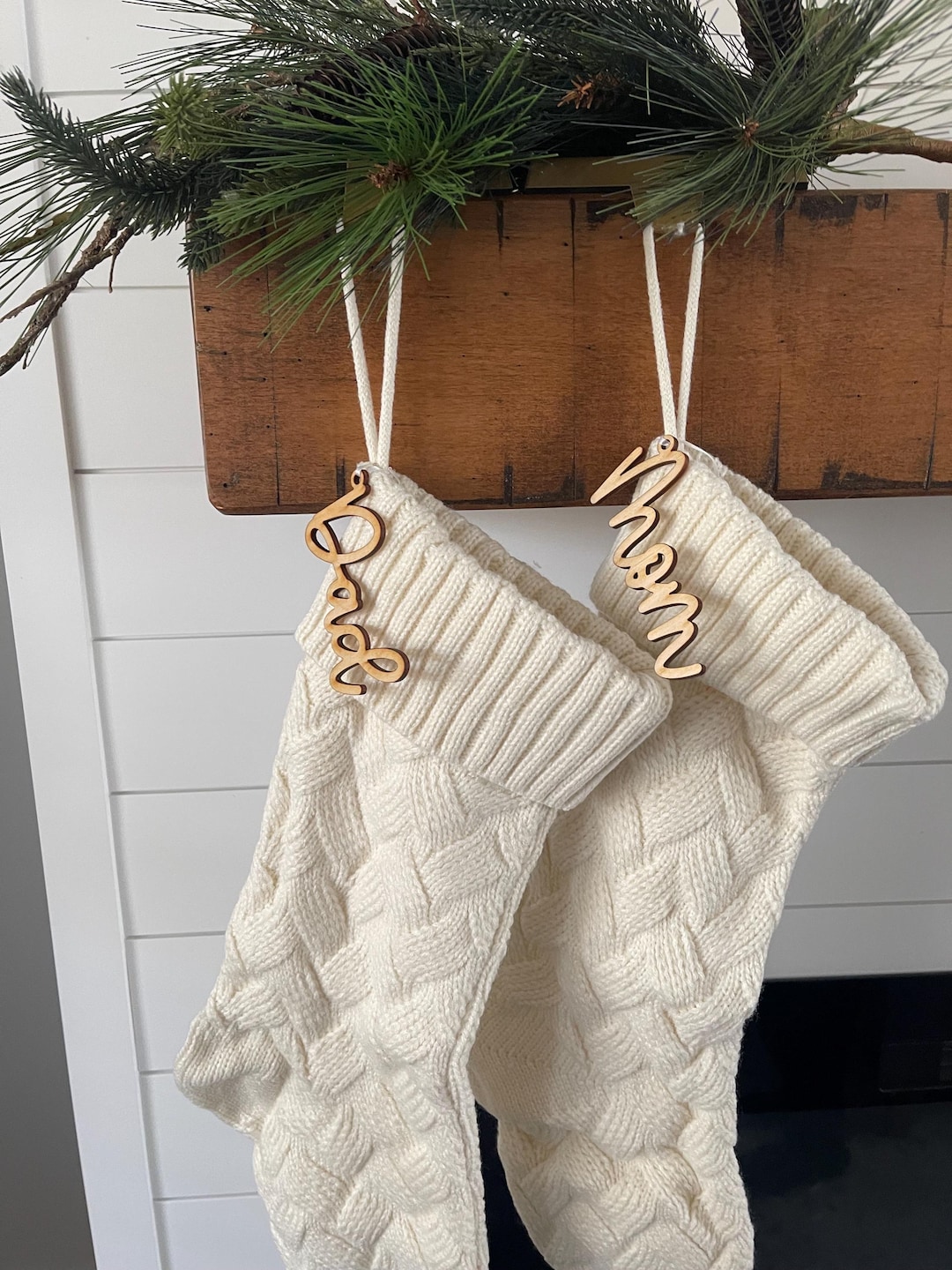 Wooden Stocking Tags, Name Stocking Tag, Custom Tag, Personalized Tag ...