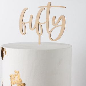 Fifty Cake Topper, Premium Custom Cake Topper, Birthday for Her, Cake ...