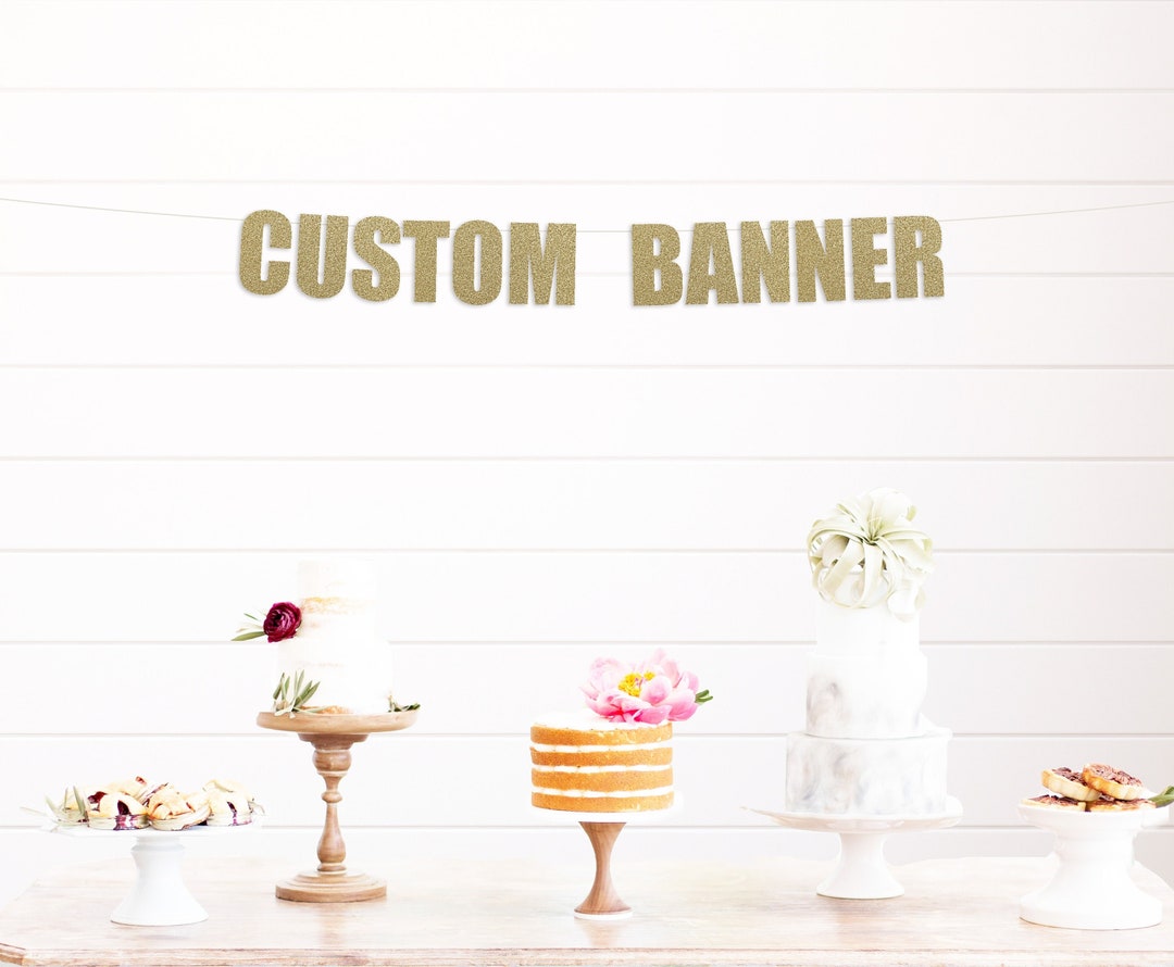 Custom Banner, Uppercase Block Letters, Personalized Party Banner ...