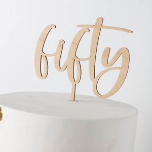 Fifty Cake Topper, Premium Custom Cake Topper, Birthday for Her, Cake ...