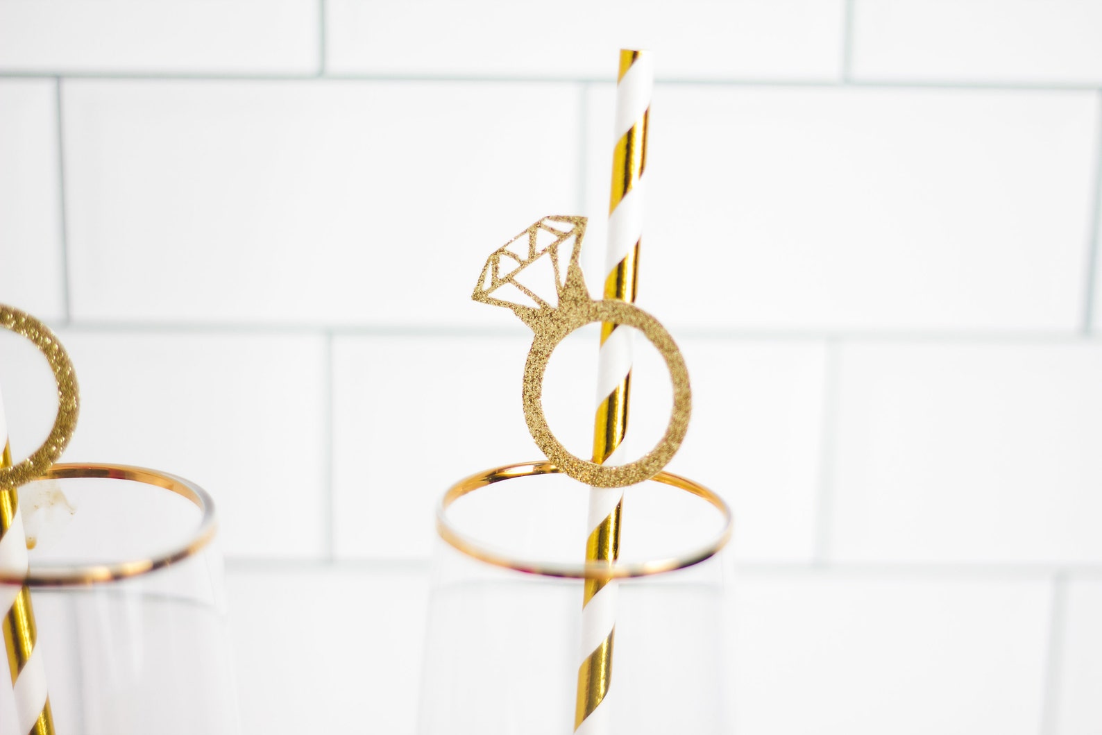 Diamond Ring Paper Straw Bachelorette Party Bridal Shower - Etsy