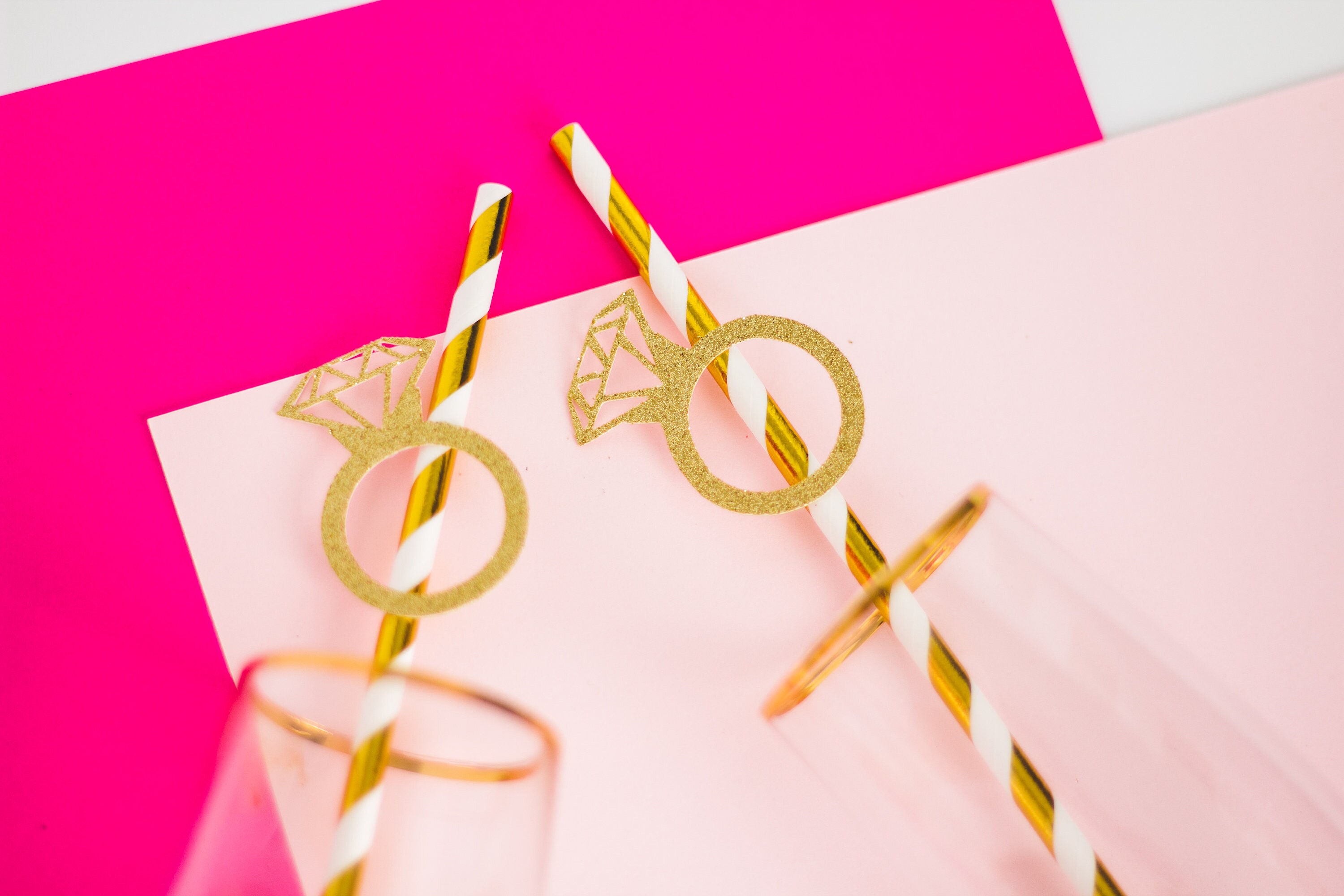 Diamond Ring Paper Straw Bachelorette Party Bridal Shower - Etsy