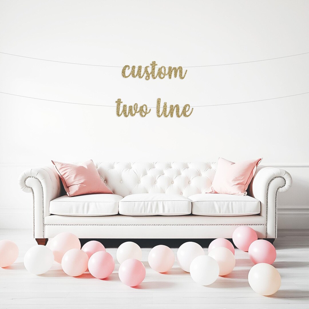 Custom Two Line Banner, Personalized Party Banner, Custom Birthday ...