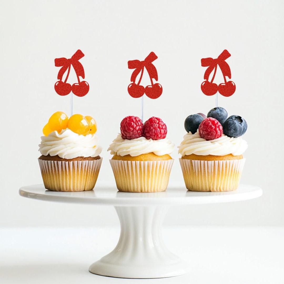 She's the Cherry on Top Cupcake Toppers, Cherry Themed Decor, Cherry ...