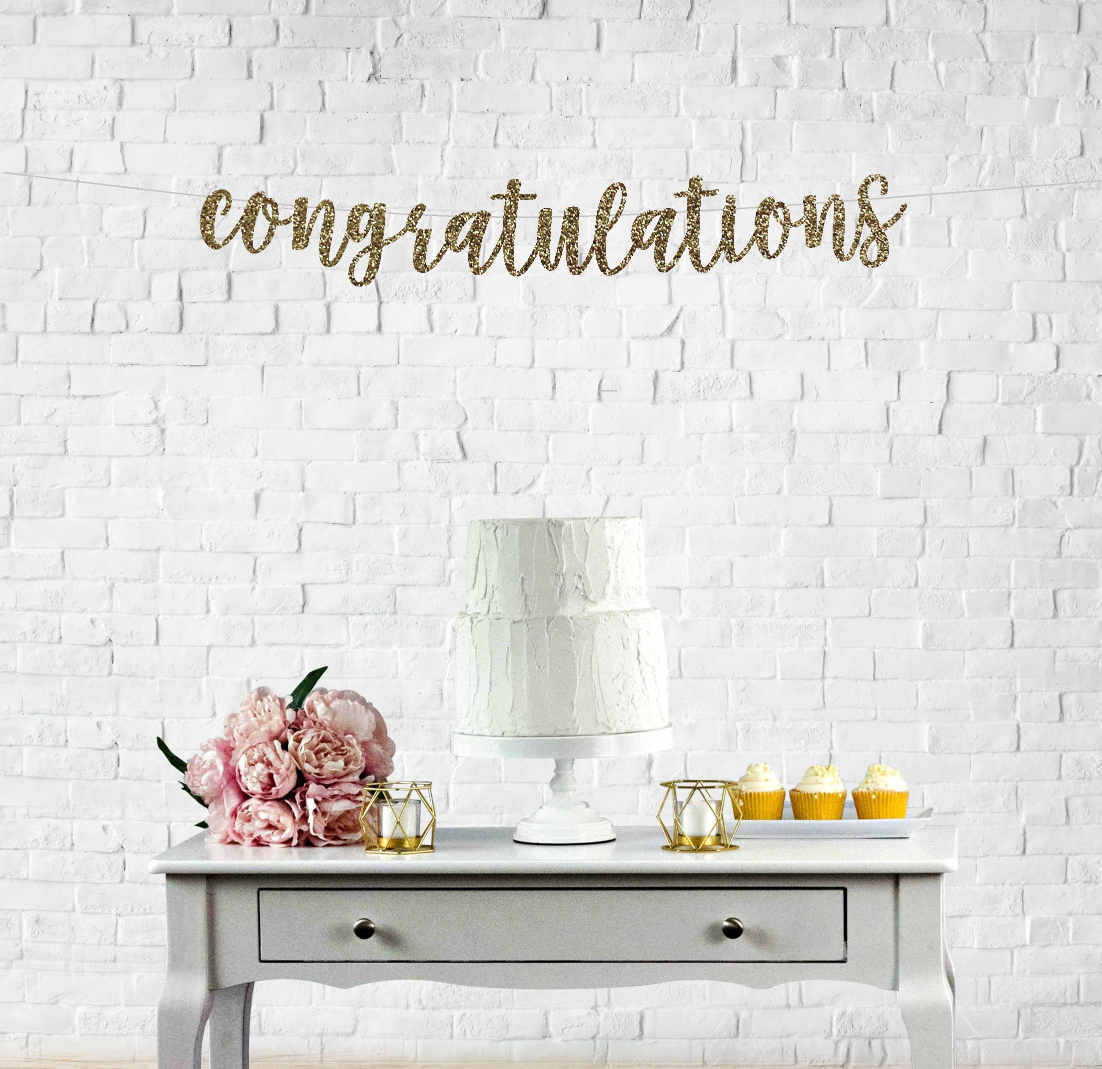 Congratulations Banner Party Decor Graduation Engagement - Etsy