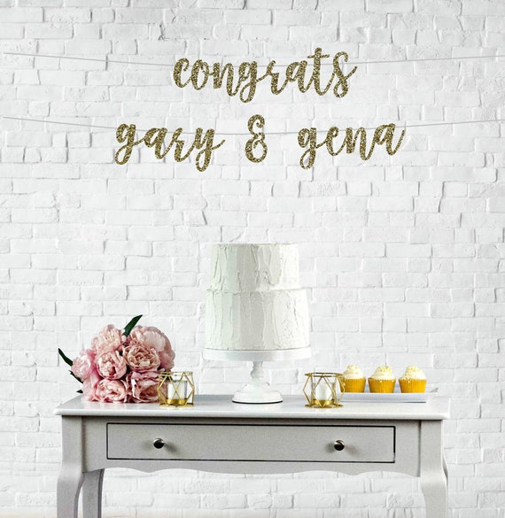 Congratulations Custom Banner Engagement Party Sign | Etsy