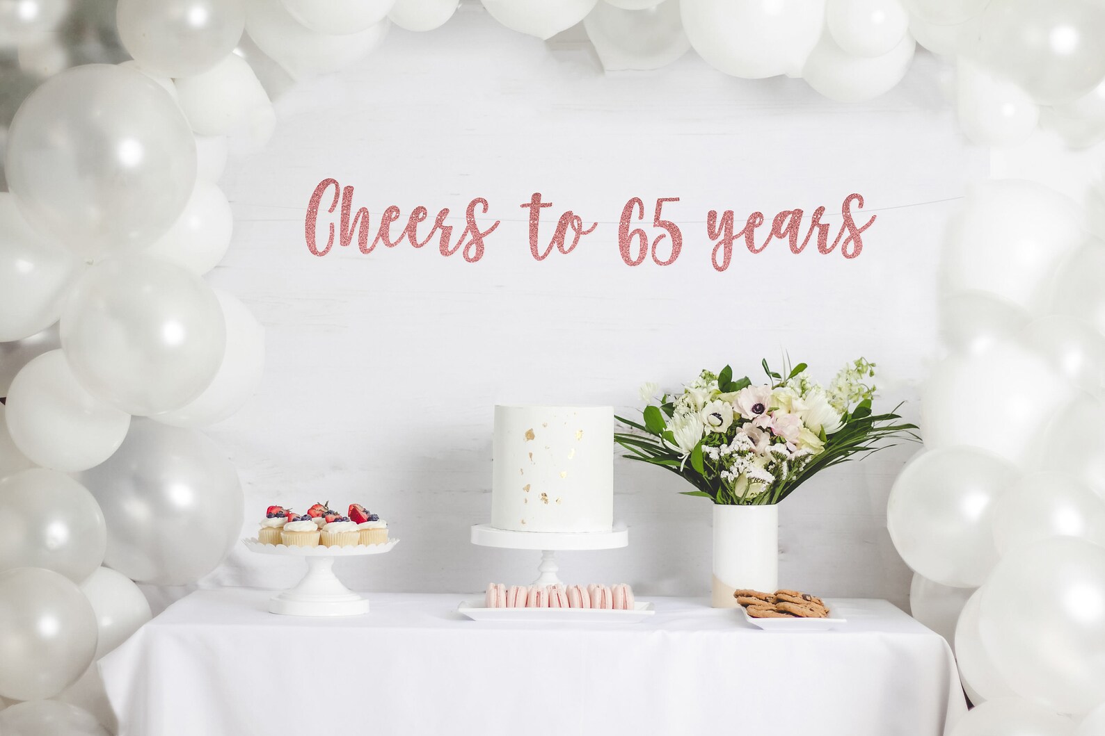 Cheers to 65 Years, 65 Years Blessed Banner, 65th Birthday Banner, 65th ...