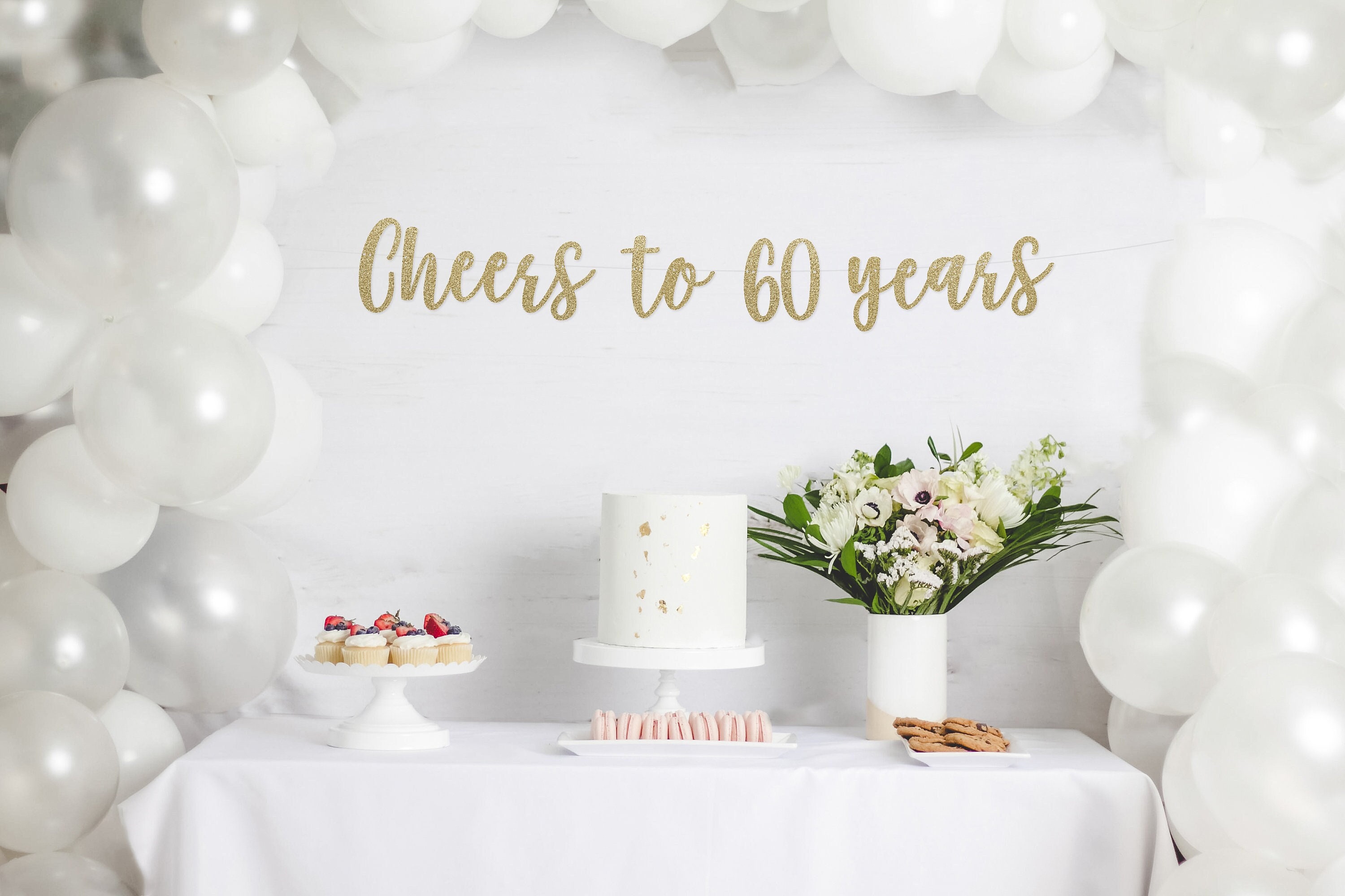 Cheers to 60 Years Banner 60th Birthday Party 60th - Etsy