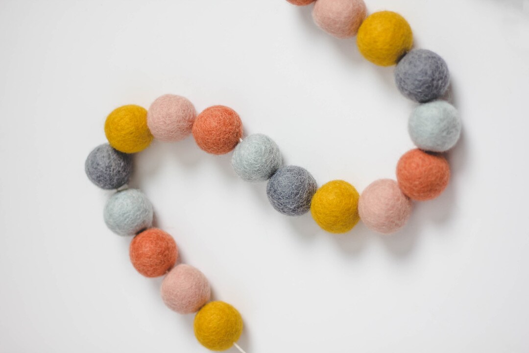 Fall Felt Balls, Harvest Felt Ball Banner, Pom Pom Banner, Fireplace ...