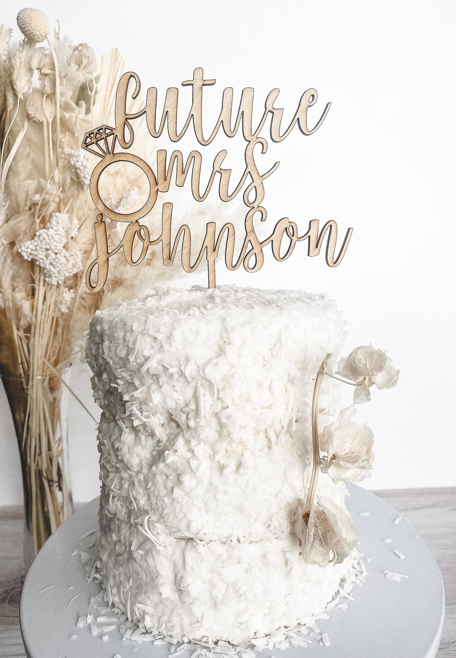 Custom Cake Topper, Future Mrs Cake Topper, Bridal Shower, Miss to Mrs ...