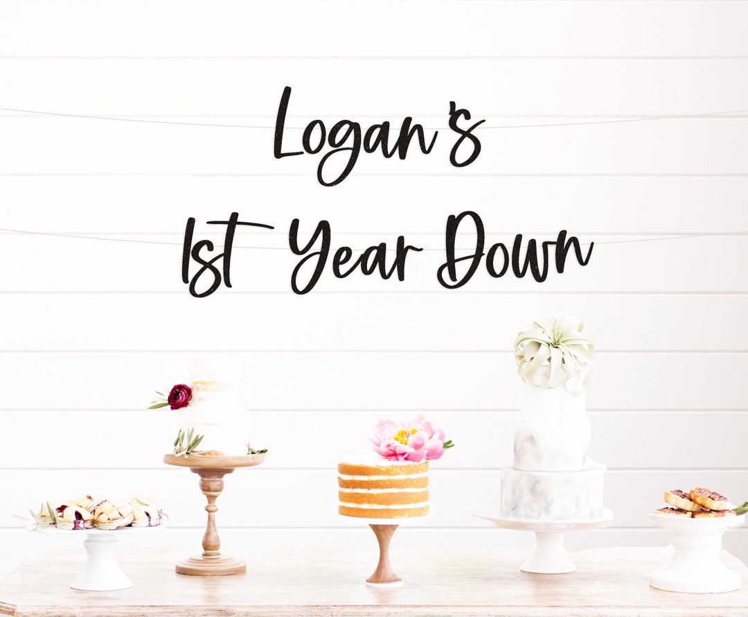 1st Birthday Banner | Boy Birthday Banner | 1st Year Down ...