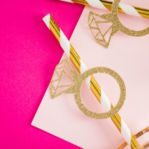 Diamond Ring Paper Straw, Bachelorette Party, Bridal Shower, Last Hoe ...