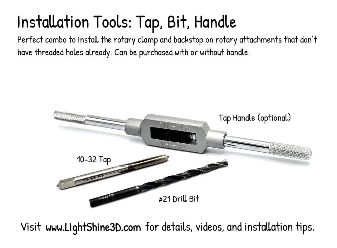 10-32 Tap, #21 Bit - Clamp and Backstop Installation Tools (handle ...