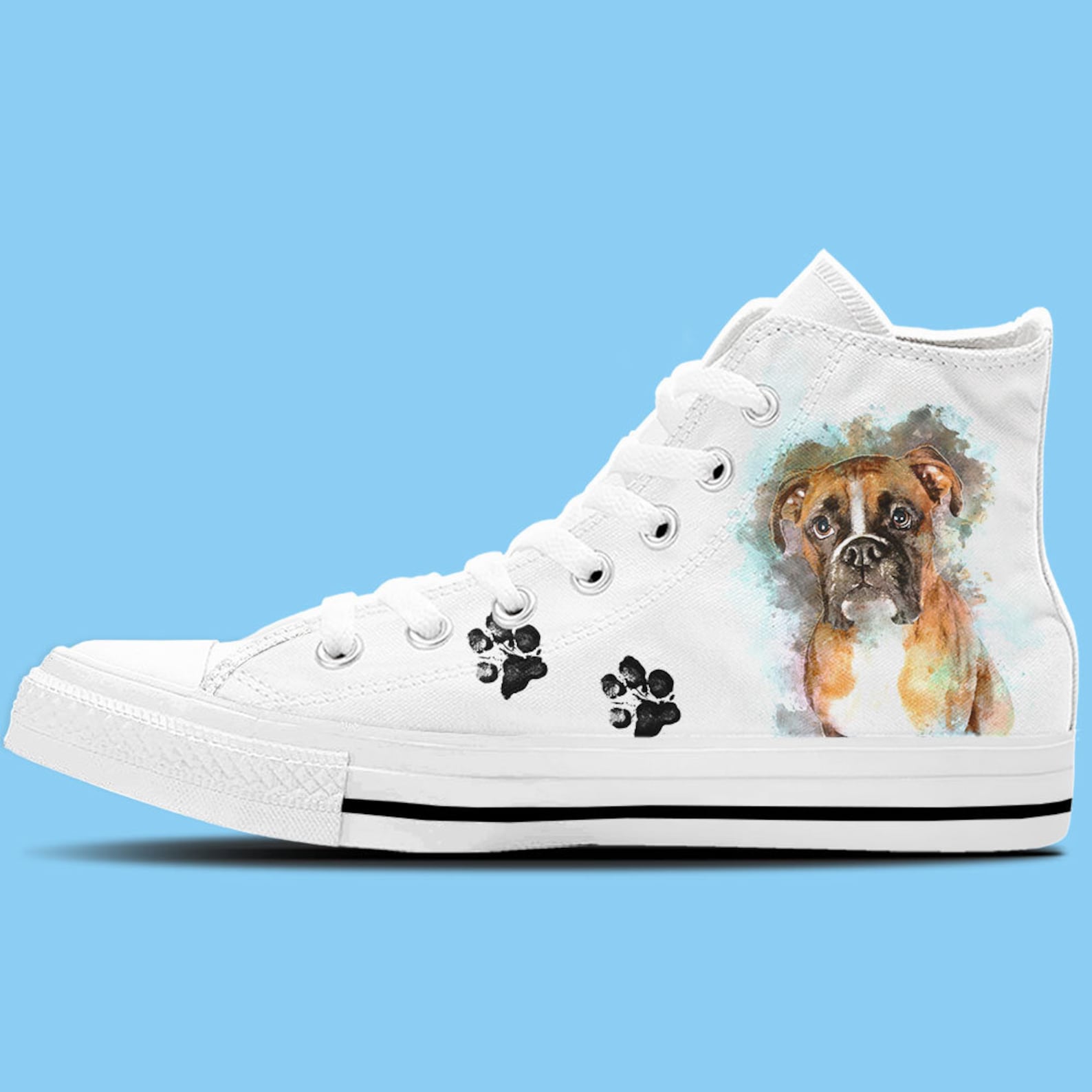 Boxer Dog Artwork High Top Shoes / Sneakers Dog Lovers Shoes - Etsy