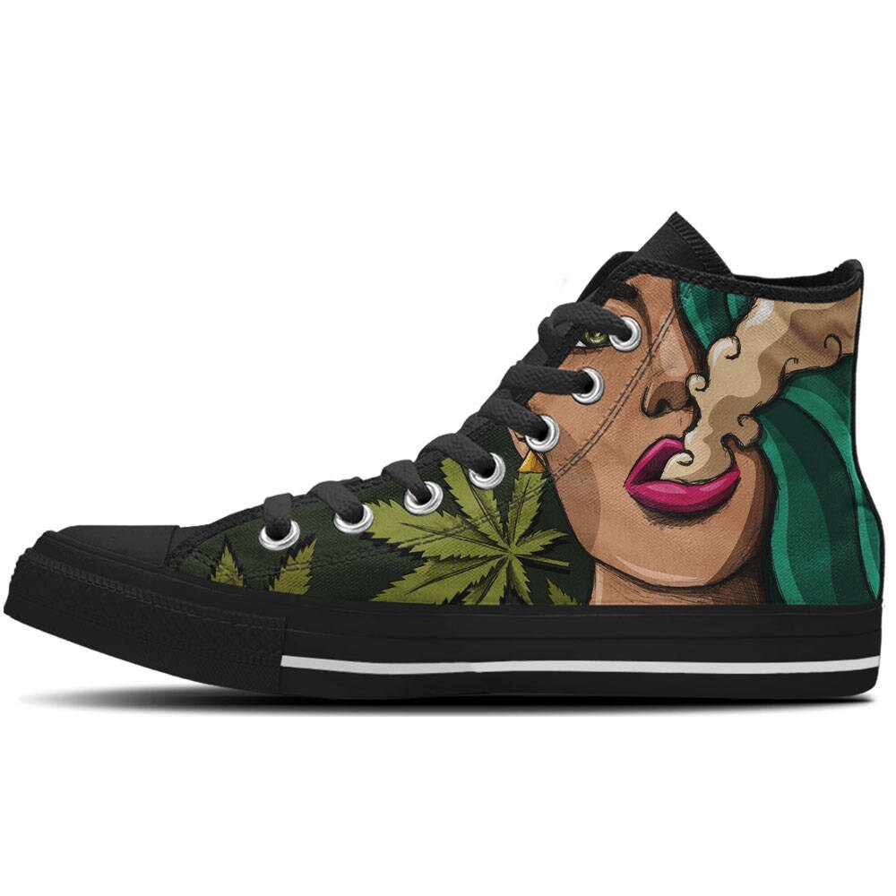 Weed Art 420 Women's High Top Sneakers / Custom Canvas | Etsy