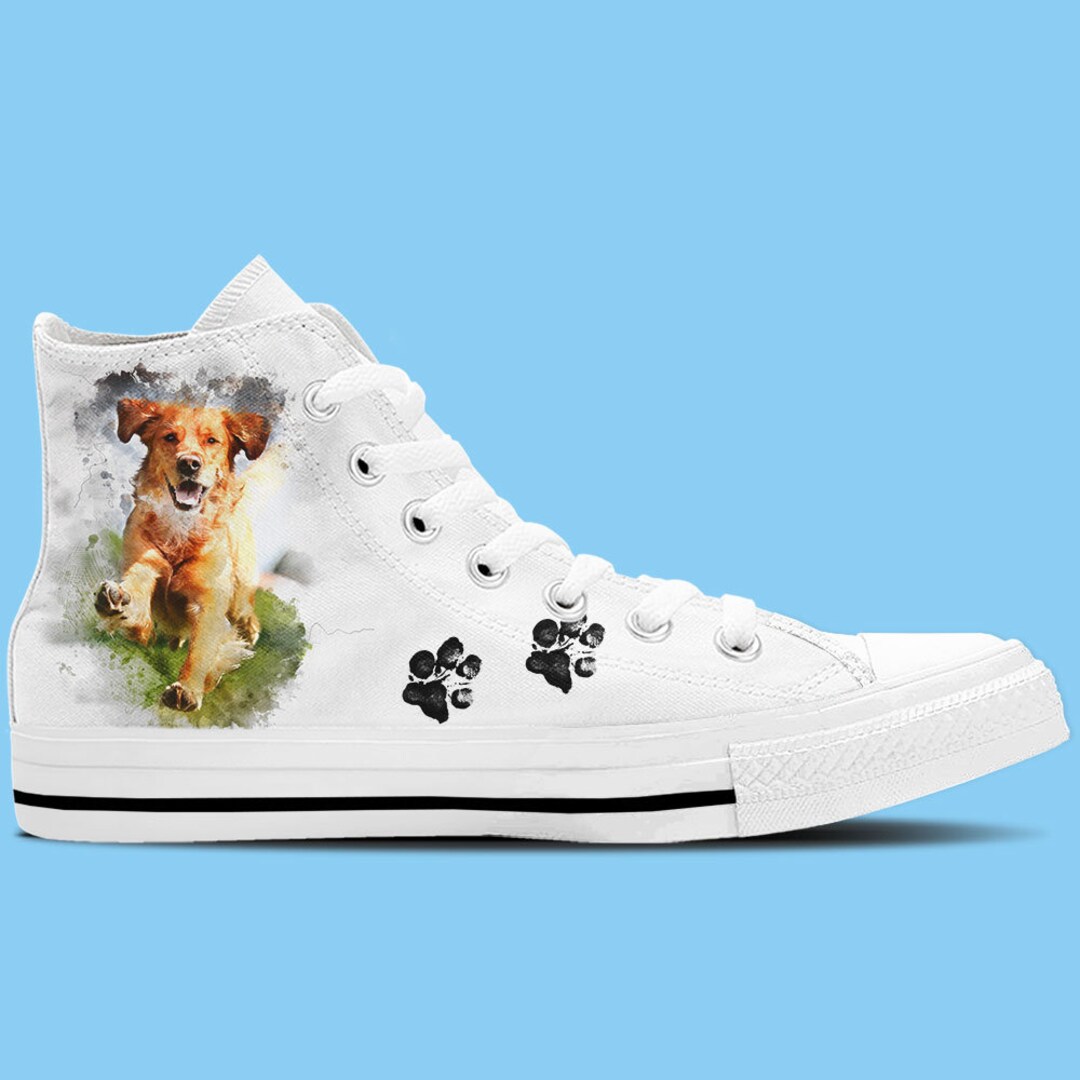 Golden Retriever Dog Artwork High Top Shoes / Sneakers Dog Lovers Shoes ...