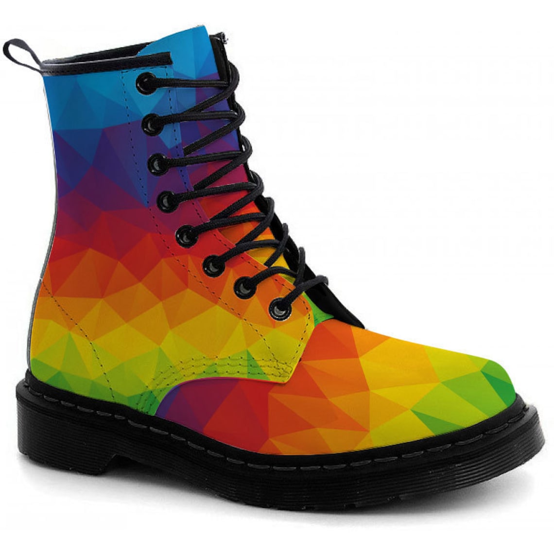 Colorful Rainbow Leather Boots - Etsy