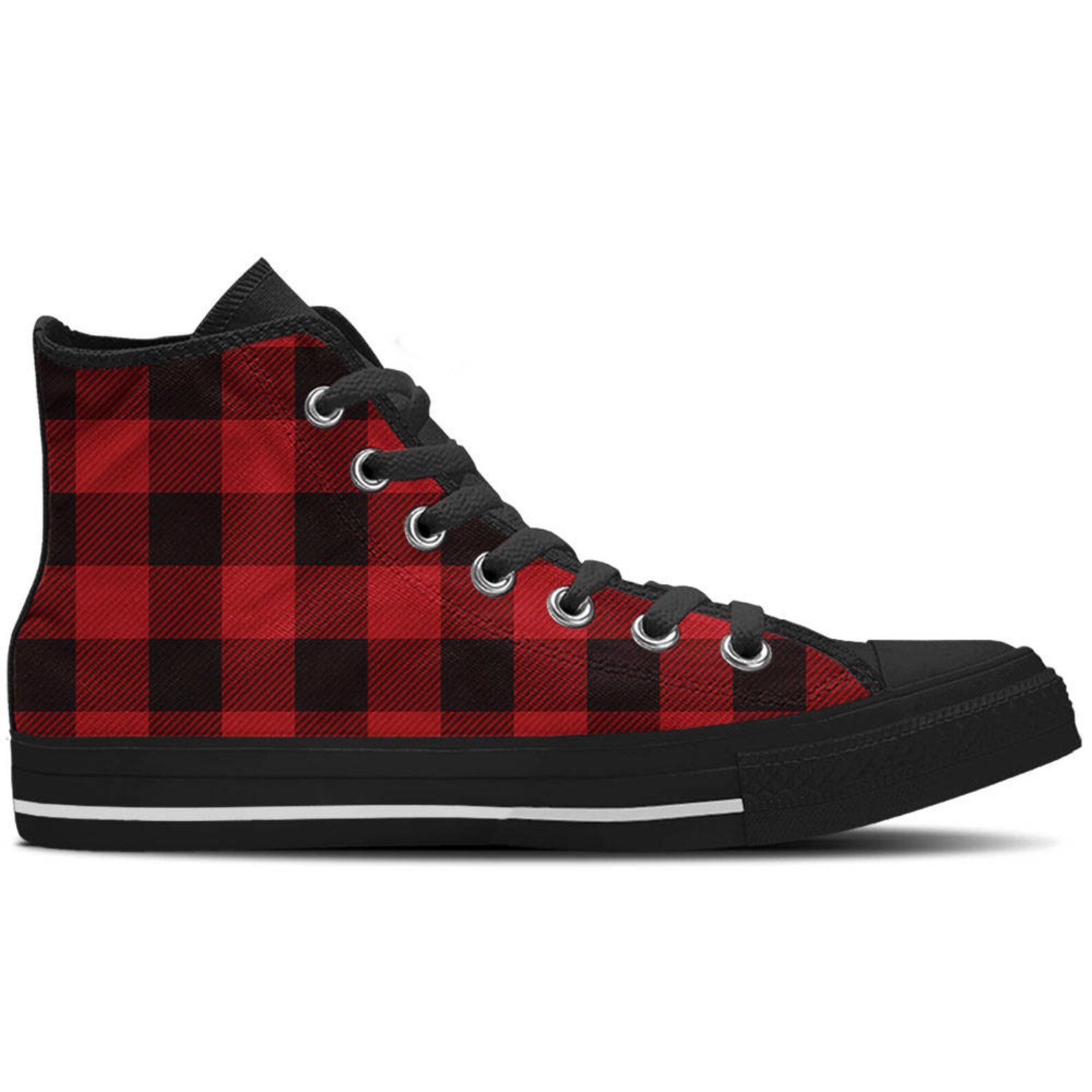 Plaid Shoes Iconic Buffalo Plaid / Lumberjack Plaid Design on High Top ...
