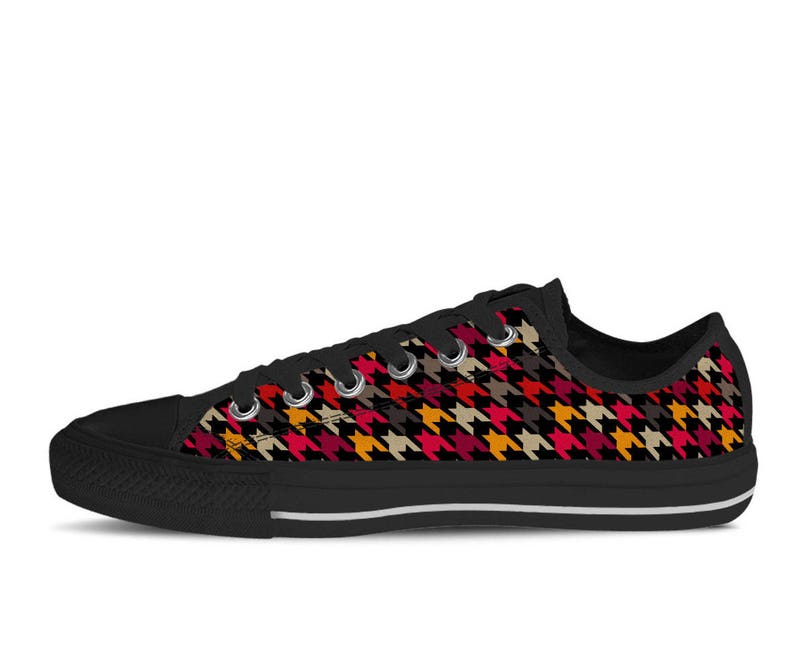 Houndstooth Pattern Shoes Women's Sneakers With Colorful - Etsy