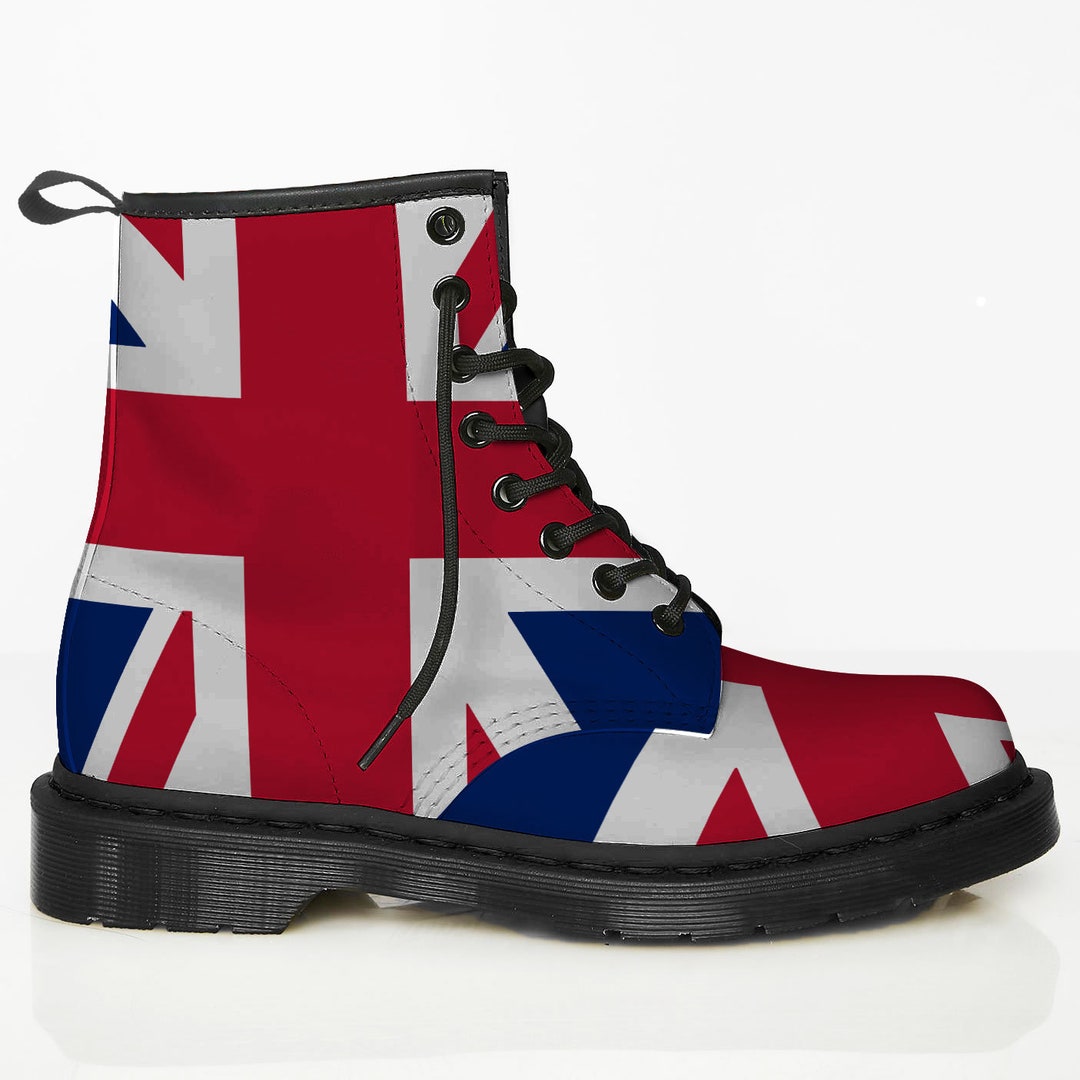 UK Flag Boots British Union Jack Leather Boots - Etsy