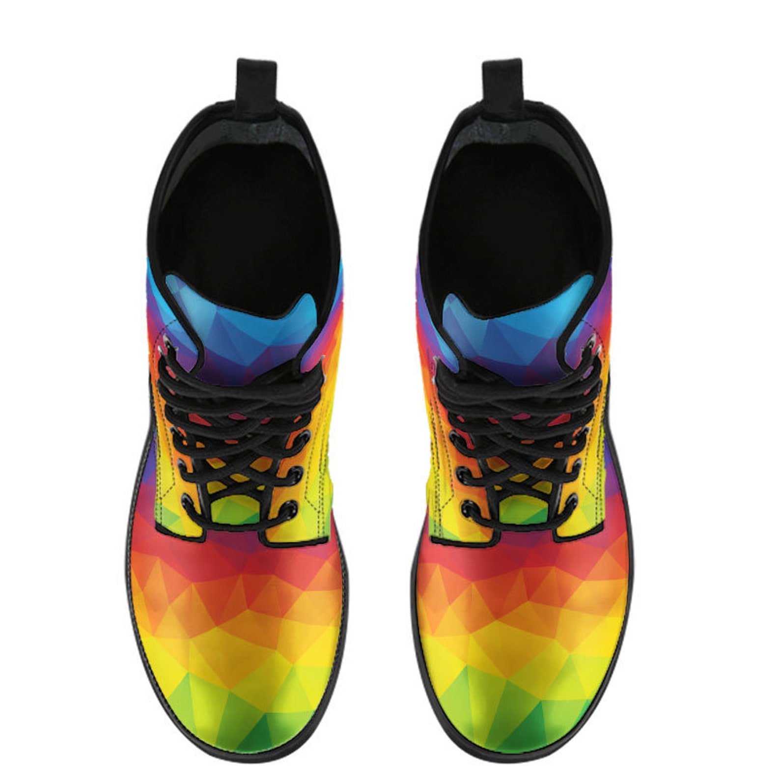 Colorful Rainbow Leather Boots - Etsy