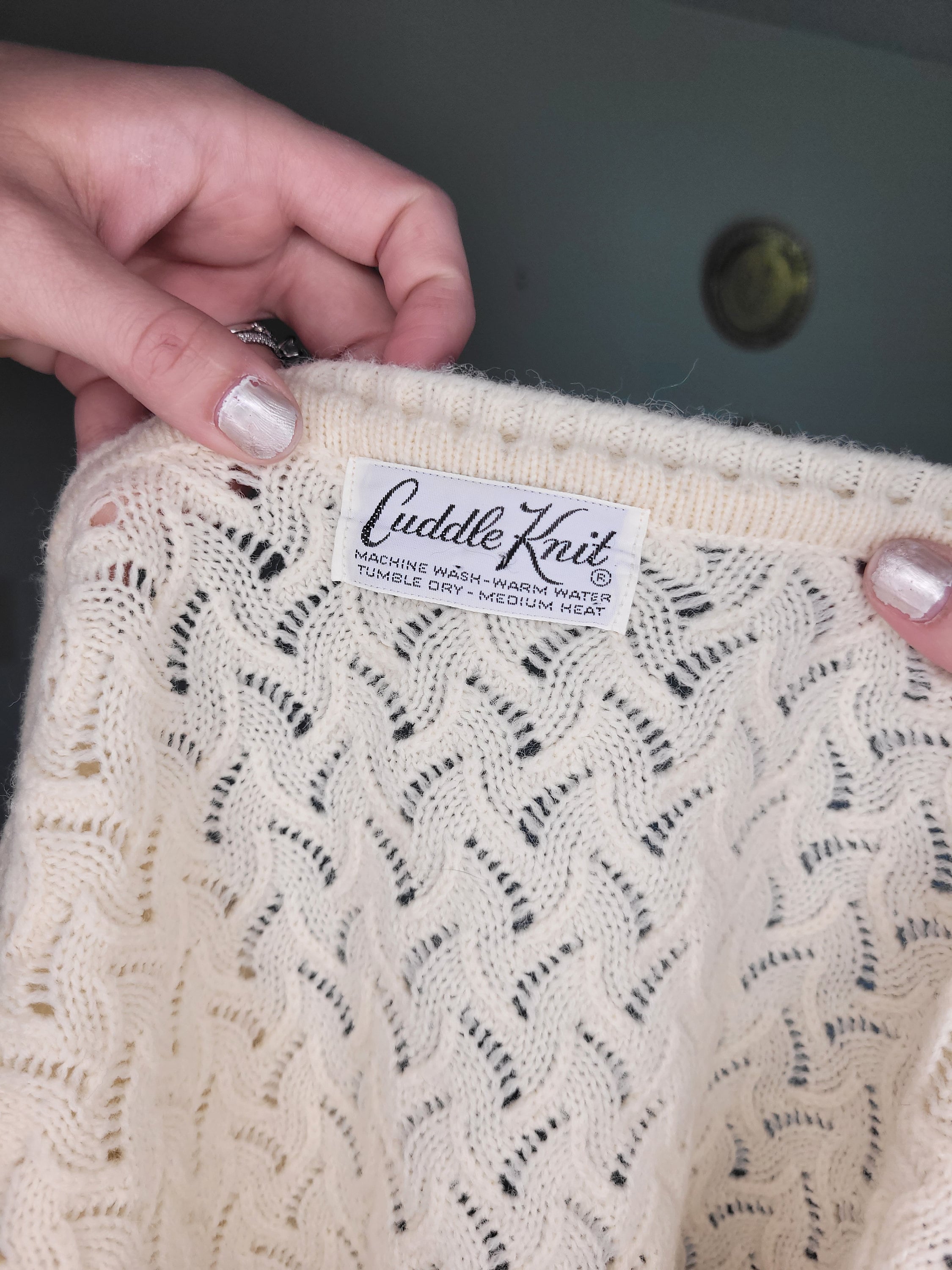 Vintage/ Retro/ Cuddle Knit Cream Color Sweater/ 60s Cuddle Knit Off ...