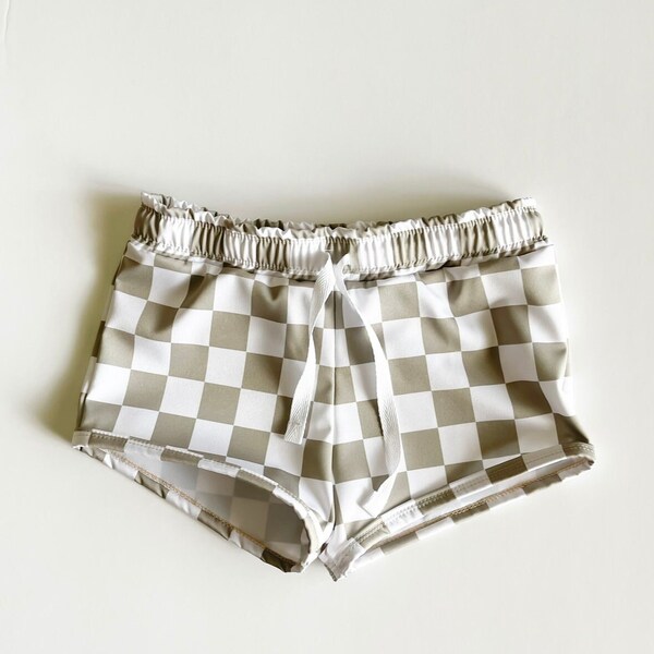 Checkered Swim Boys - Etsy