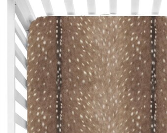 Axis Deer Print Crib Sheet// Faux Deer Hide Cotton Crib Sheet - Etsy