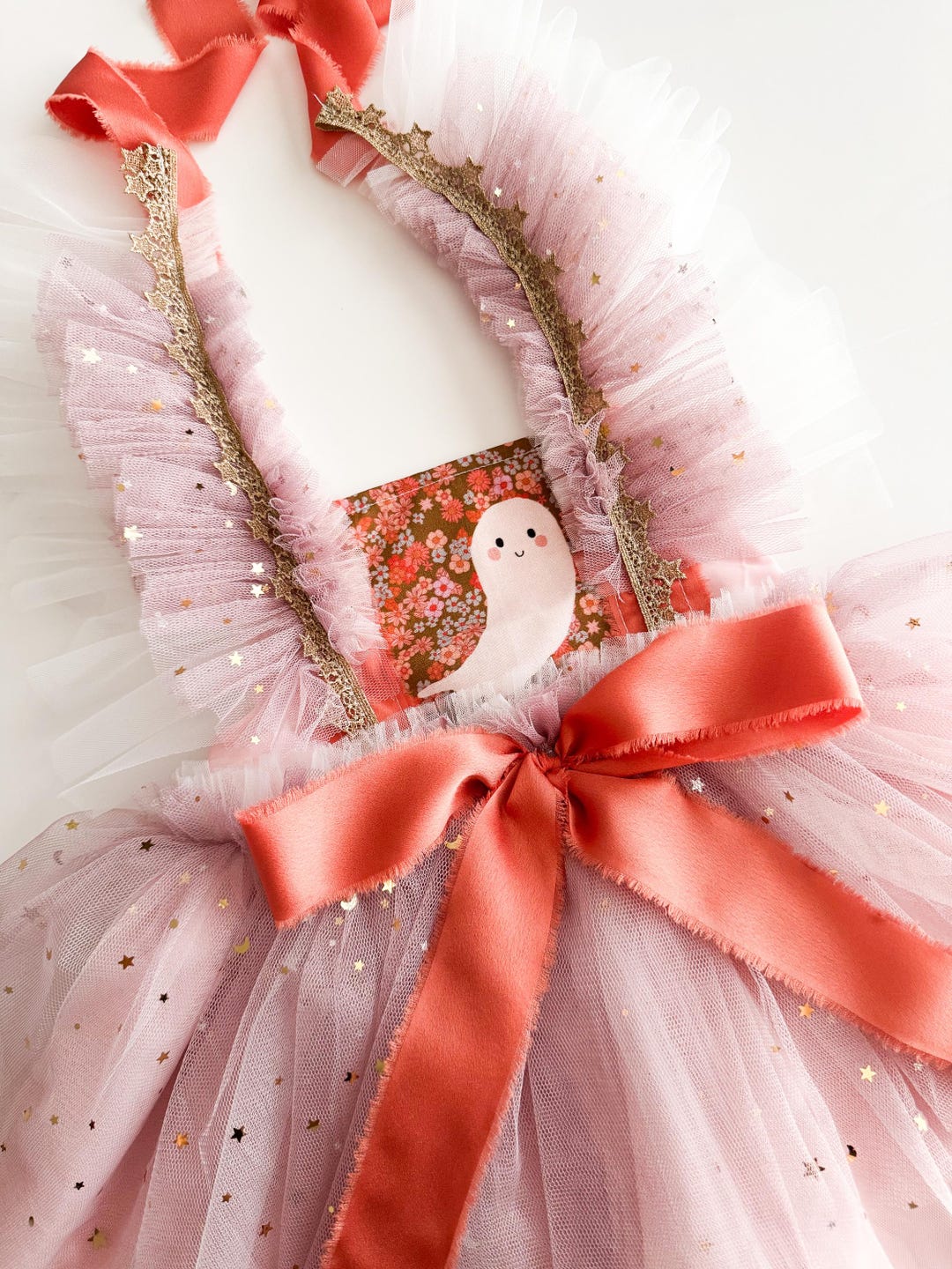 Halloween Birthday Tulle Dress//girls Floral Ghost Dress//spooky First ...