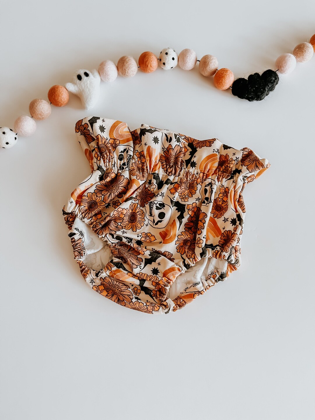 Golden June Halloween Bummies//baby Girl Spooky Halloween Outfit//paper ...