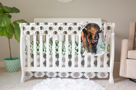 Aztec Buffalo Crib Bedding Set - Etsy
