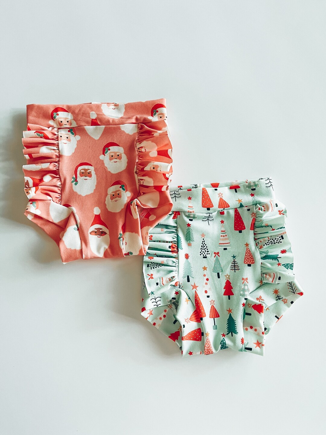 Christmas High Waisted Bummies//baby Girl Christmas Outfit// Holiday Bummies - Etsy