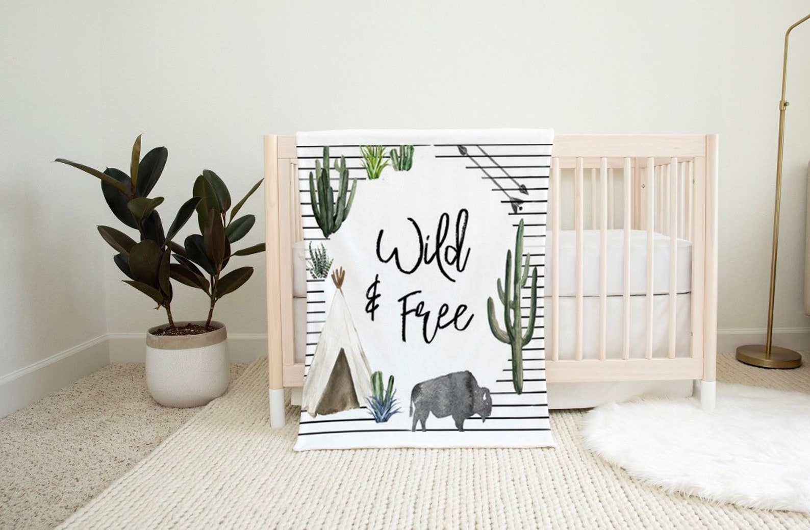Wild and Free Buffalo Bedding Collection// Bison Nursery Set// | Etsy