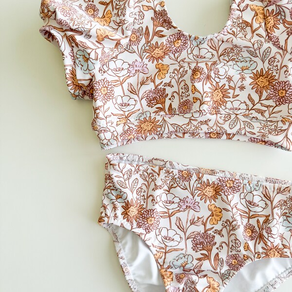 Girl Floral Swimwear - Etsy