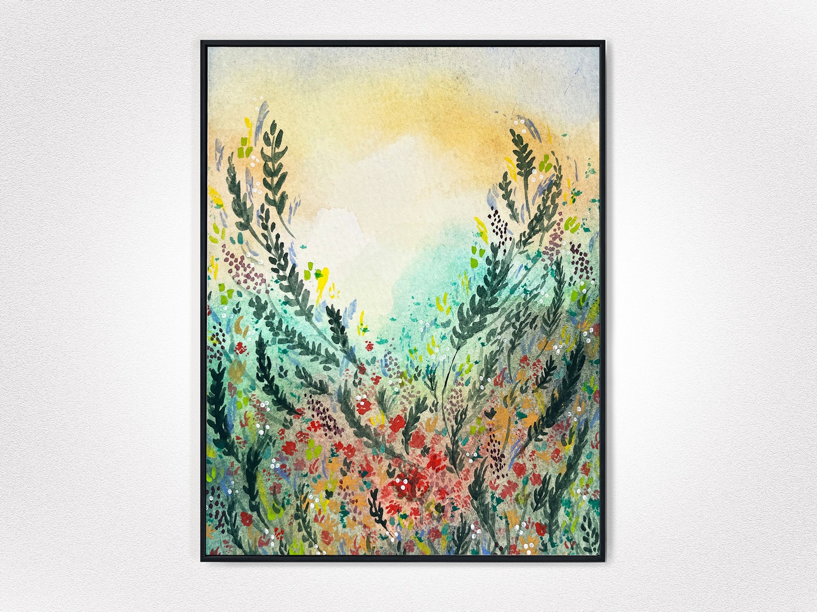 Watercolor Flowers, Meadow Painting, Watercolor Floral, Abstract Floral ...