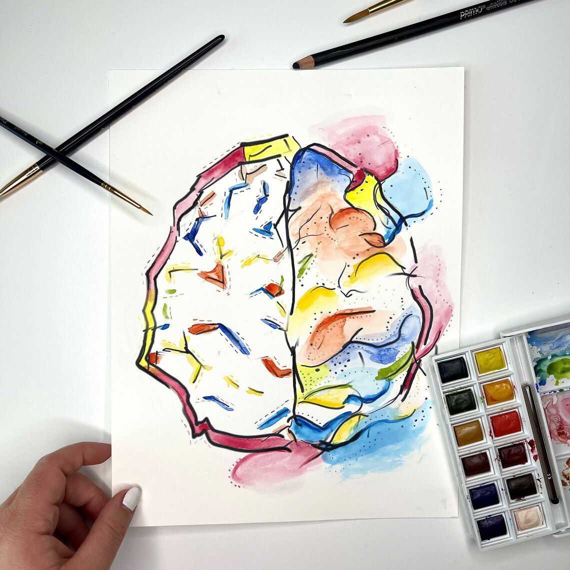 Mental Health Art Watercolor Brain Art Psychology Mind - Etsy New Zealand