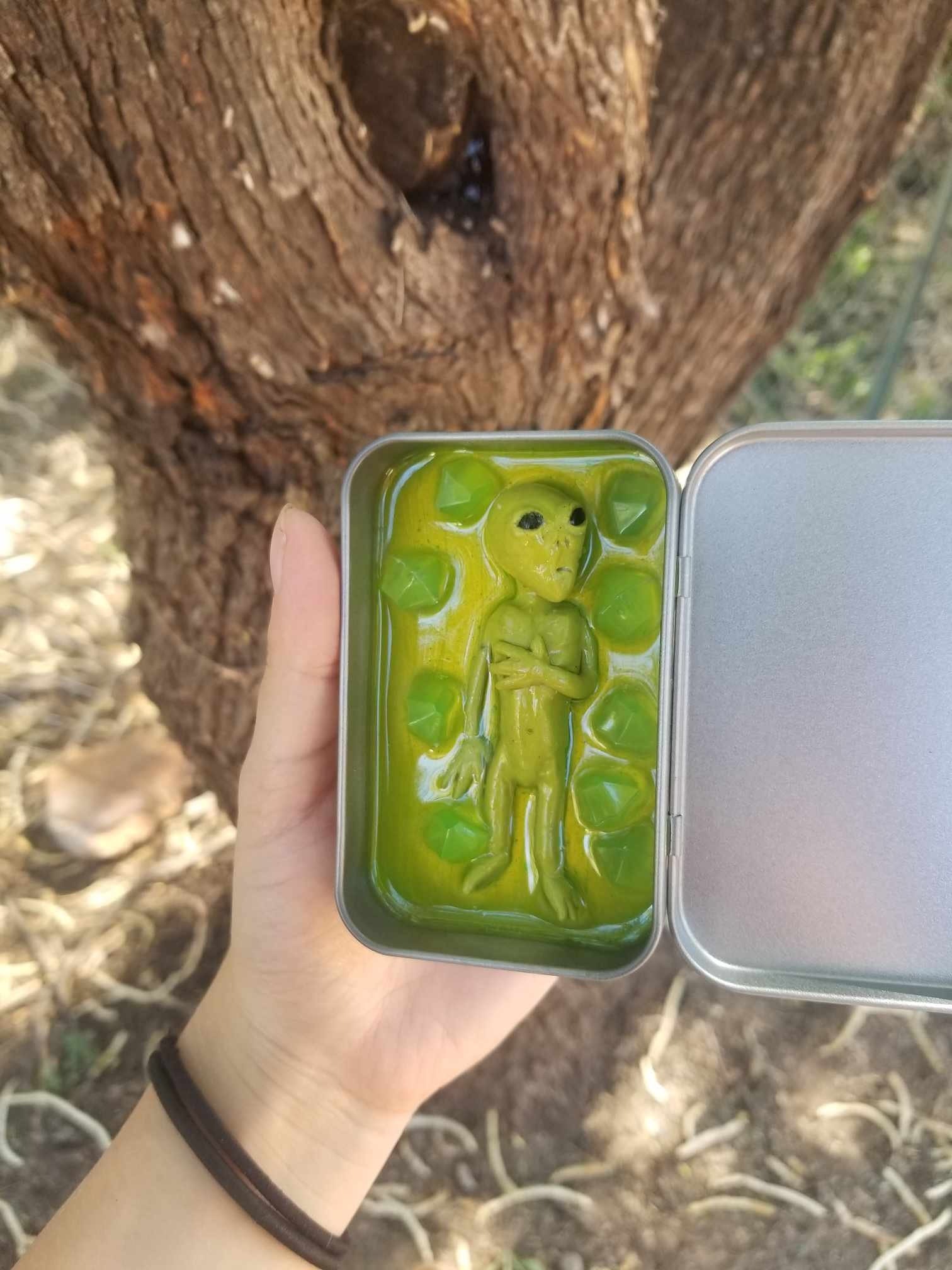 Area 51 Alien in Radioactive Goo With Glow in the Dark Elements in a ...