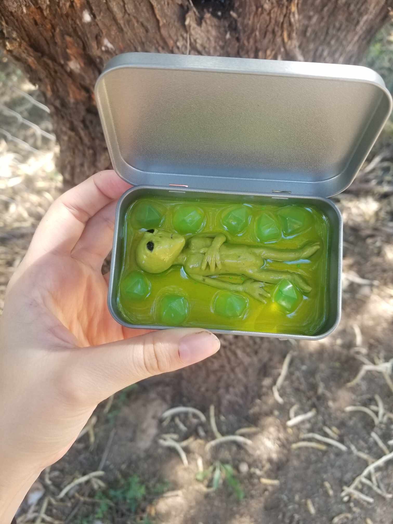 Area 51 Alien in Radioactive Goo With Glow in the Dark Elements in a ...