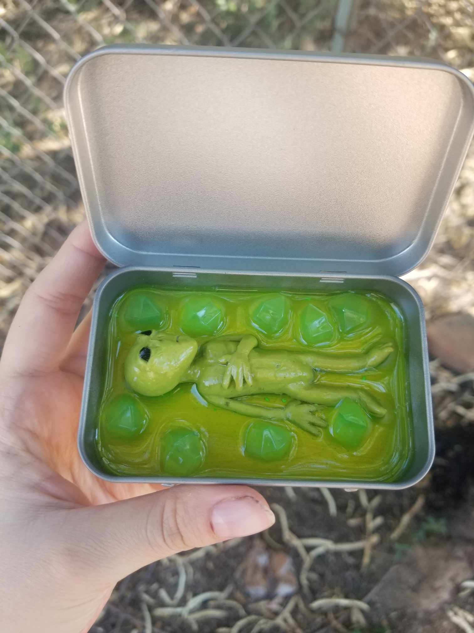 Area 51 Alien in Radioactive Goo With Glow in the Dark Elements in a ...