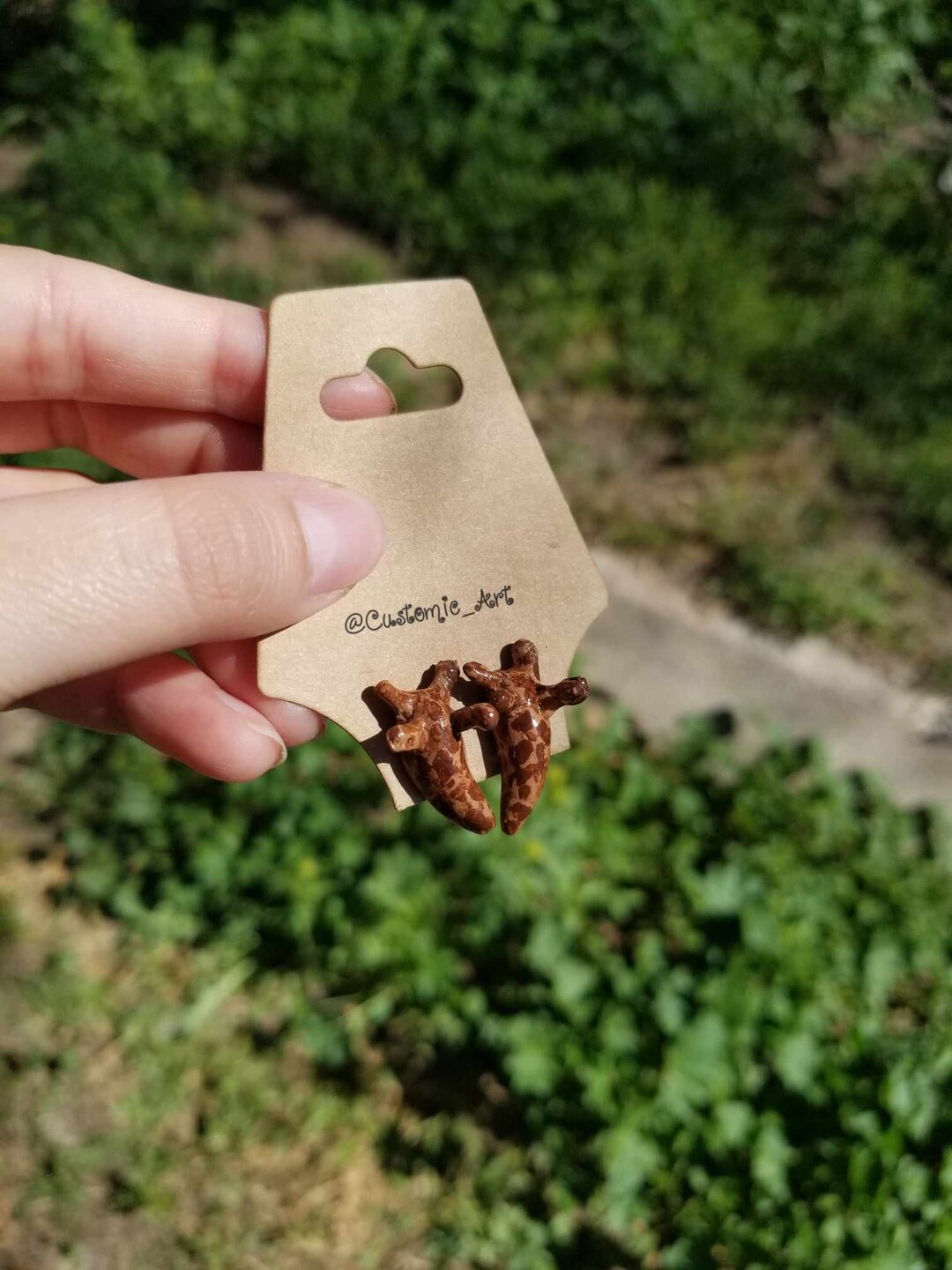 Slug Earrings - Handmade and Hand-painted Polymer Clay Jewelry - Etsy