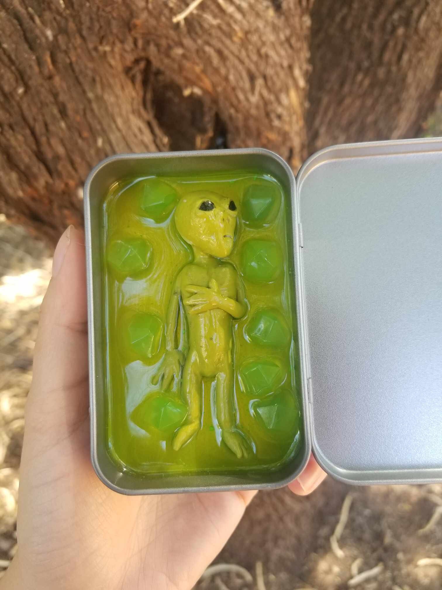 Area 51 Alien in Radioactive Goo With Glow in the Dark Elements in a ...