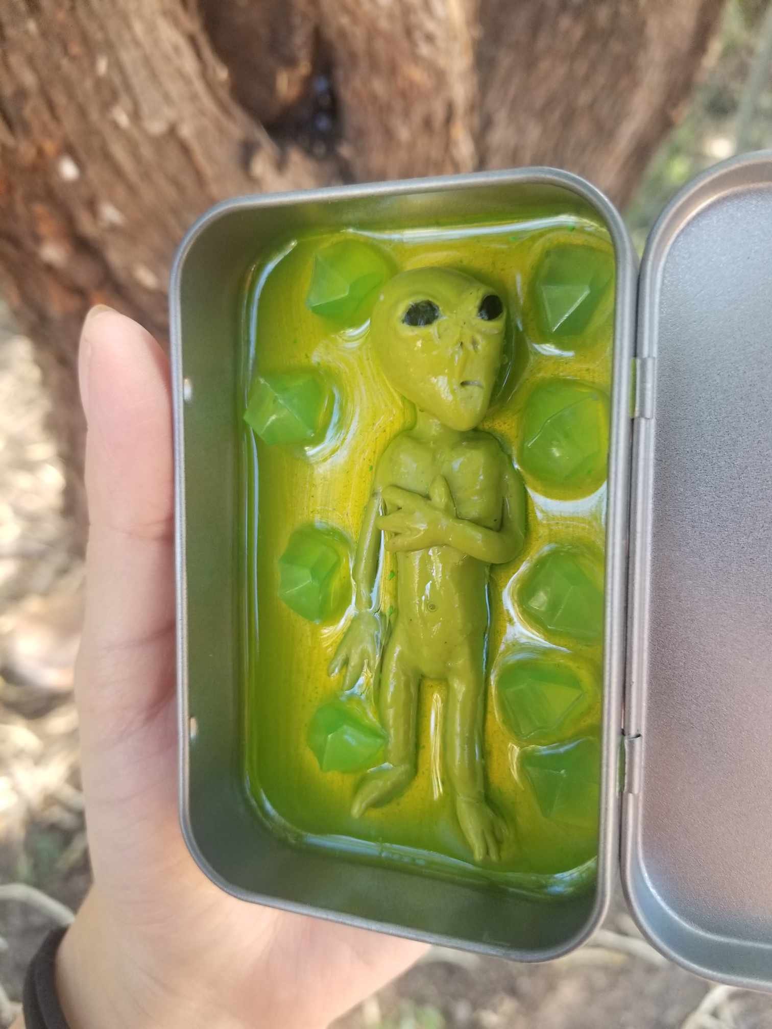 Area 51 Alien in Radioactive Goo With Glow in the Dark Elements in a ...