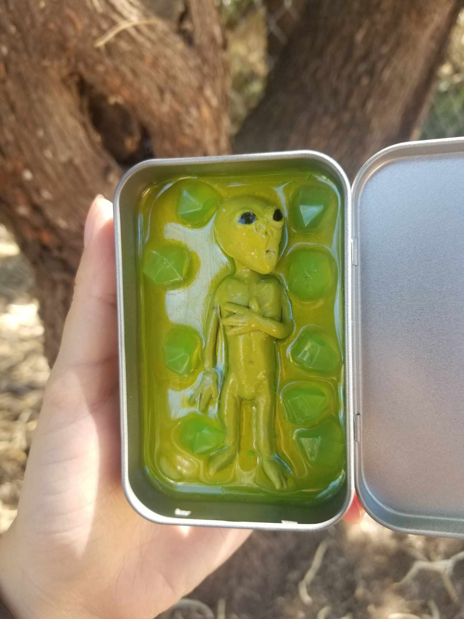 Area 51 Alien in Radioactive Goo With Glow in the Dark Elements in a ...